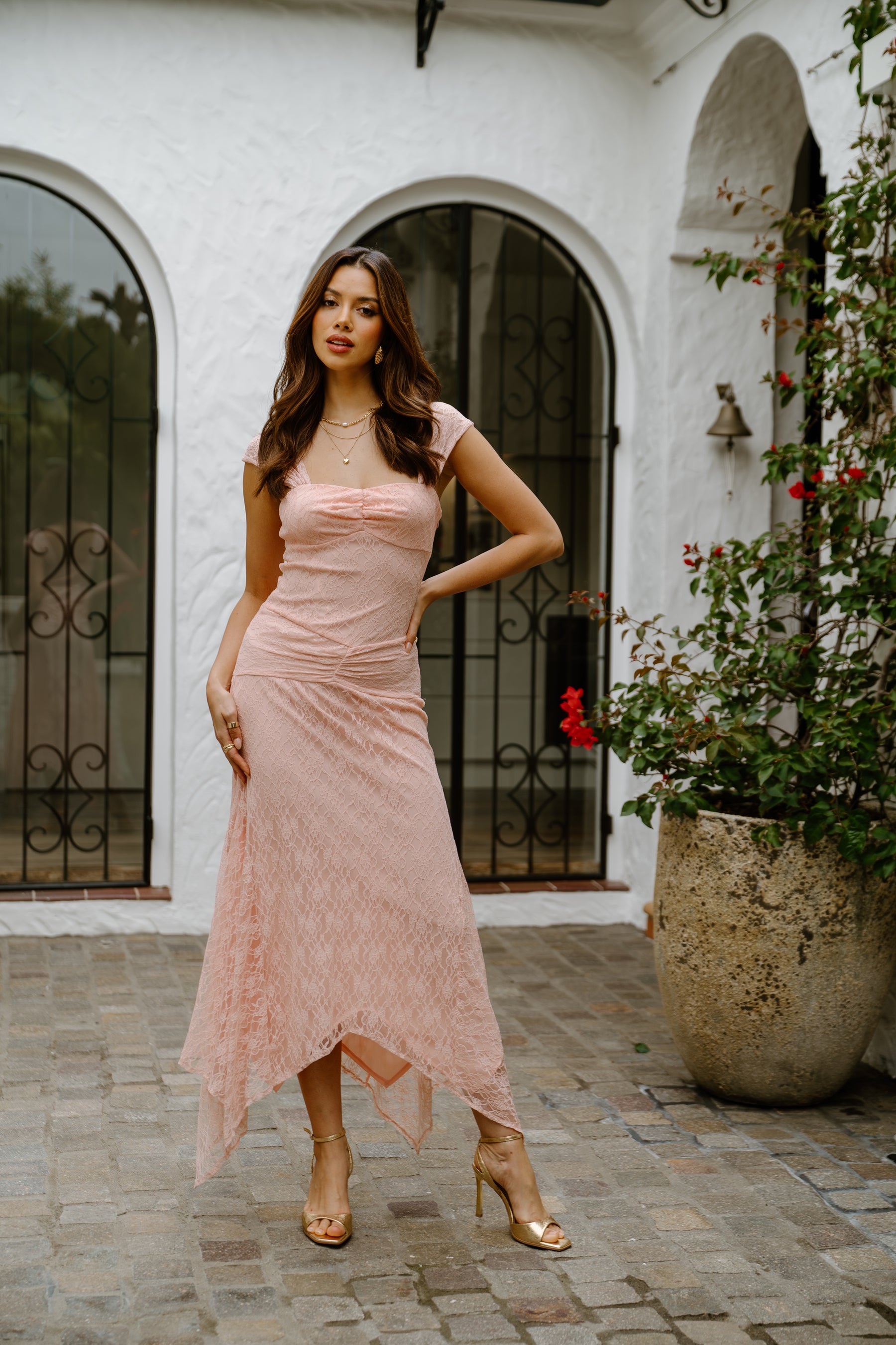 Rhiannon Pink Lace Cocktail Dress – All About May